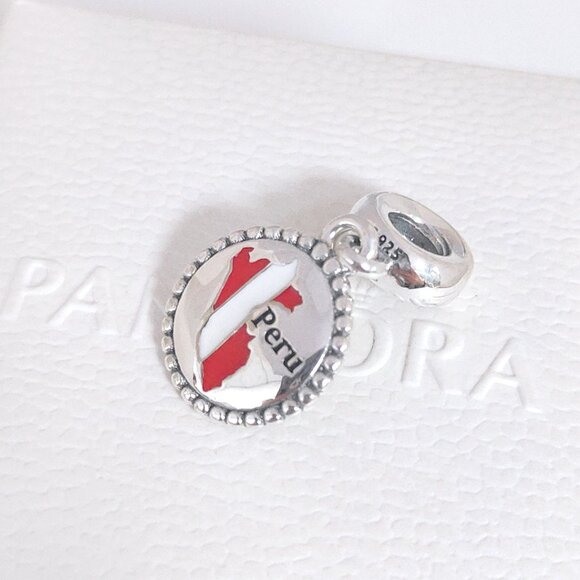 Pandora | Jewelry | Pandora Peru Flag Map Dangle Charm S925 Silver With ...